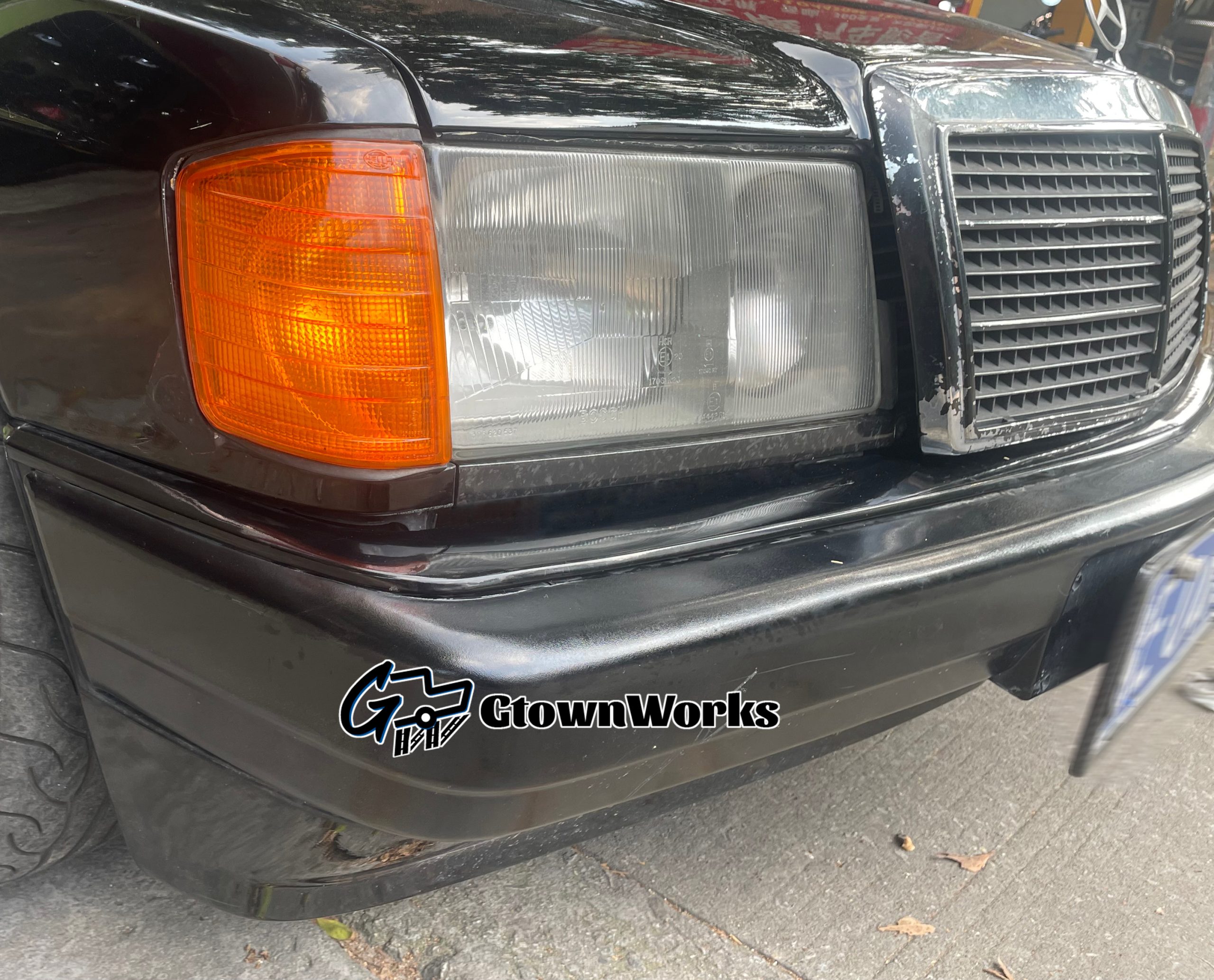 Mercedes Benz 190E front headlight frame carbon fiber decorative strip ...